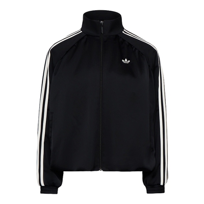 adidas阿迪达斯三叶草秋女缎面百褶慵懒休闲运动夹克外套 LF2316