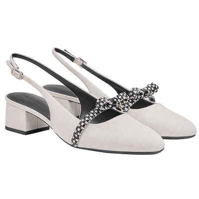 复古圆头低跟凉鞋CHARLES&KEITH