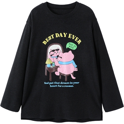 有兰U等等漫画印花T恤