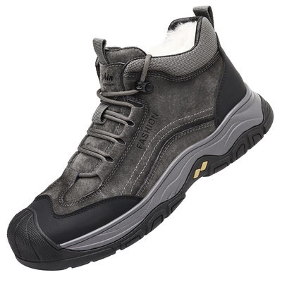 冬季男士高帮真皮雪地靴东北大棉鞋加大码4748防滑户外羊毛皮棉鞋