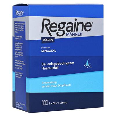 欧洲直邮Regaine米诺地尔生发涂液3x60ml男士防脱发效期26年12月