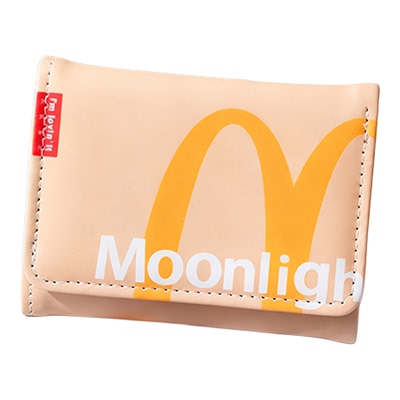 超薄日韩风麦门三折短款卡包钱包