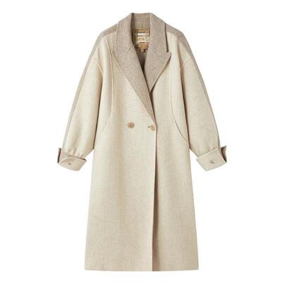 谜底羊毛呢长大衣长袖2025年冬季新品正反异色翻驳领女254MD1480