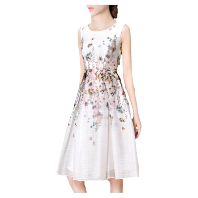 尘埃之家通勤印花连衣裙