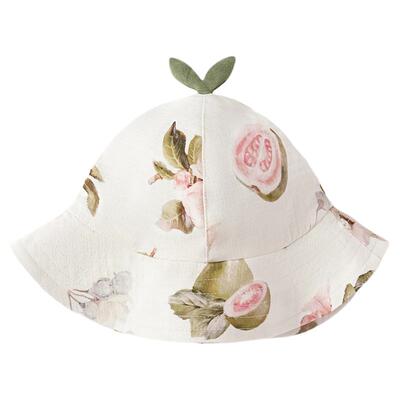 婴儿夏季竹棉山茶纱布遮阳渔夫帽