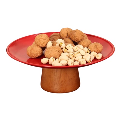 水果盘红色乔迁结婚艺术客厅家用茶几精致复古高颜值零食糖果盘