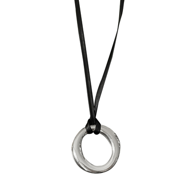 长款皮绳圆环小众毛衣链