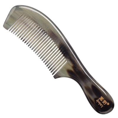 一图天然公牦牛角梳女友定制刻字