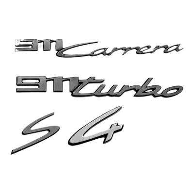 适用保时捷新款911车尾标Carrera4Sturbo992涂漆哑黑色英文字母标