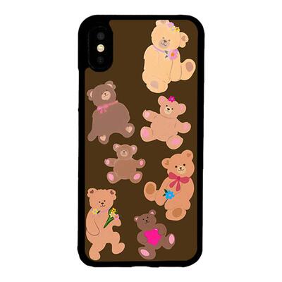 小熊iPhone15pro棕色网红手机壳