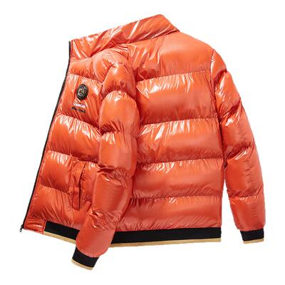 亮面棉衣男冬季外套2025冬季新款立领刺绣棉服铁标美人头加厚棉袄