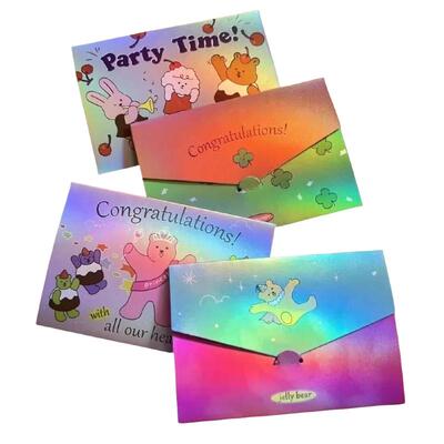 韩国dailylike同款小熊镭射贺卡