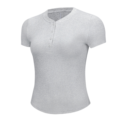 Hold Tight 女士紧身剪裁短袖亨利衫 丨lululemon丨LW3IXZS