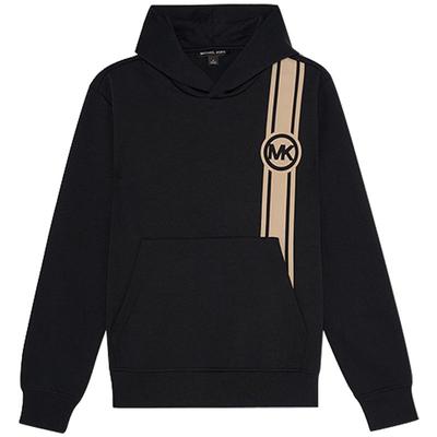 MK男士条纹Logo连帽卫衣