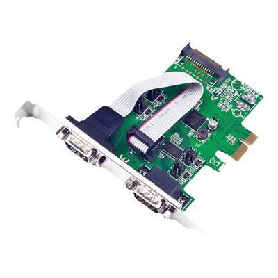 西霸串口卡PCI-E 9针RS232 DB9 2口 带供电扩展卡Exar FG-EMT10A