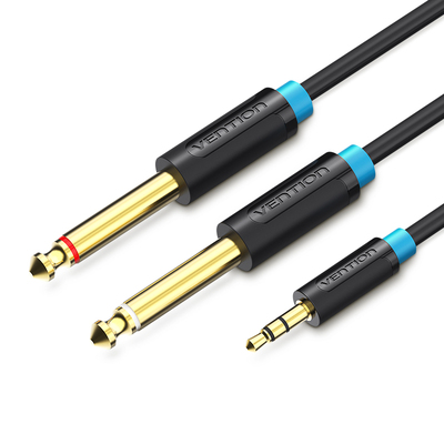 3.5转6.5双头一分二音频mic转接