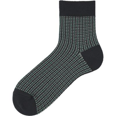 Tabio袜子男双色细格纹透气吸湿