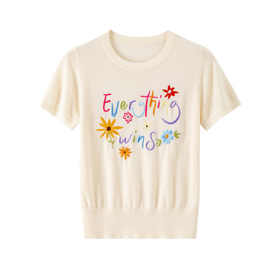 BANANACICI原创胜利花刺绣针织衫