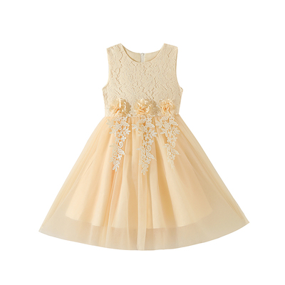 女童夏季背心公主裙网纱连衣裙夏