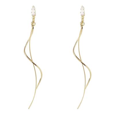 气质独特绝美金色流苏耳环