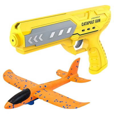 弹射泡沫飞机手持发射枪飞天发光