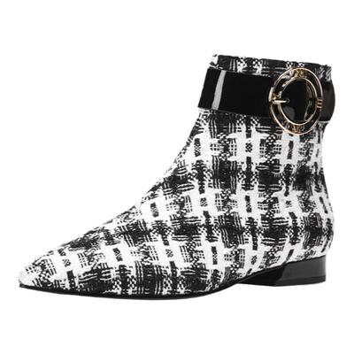 Luxury尖头平底圆环系扣切尔西靴