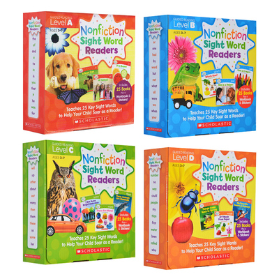 英文原版 Scholastic学乐高频词 非虚构类常见词 Nonfiction Sight Word Readers ABCD级别共100本 儿童科普绘本童书 有音频可点读