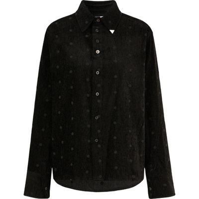 【折扣】Ader Error 女士低奢感精致黑色波点提花衬衫