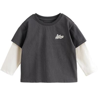 马克珍妮儿童假两件时尚休闲T恤