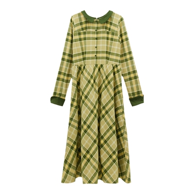 sly优雅复古风格纹衬衫连衣裙