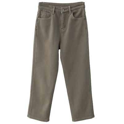 高腰显瘦加厚加绒直筒法棍牛仔裤