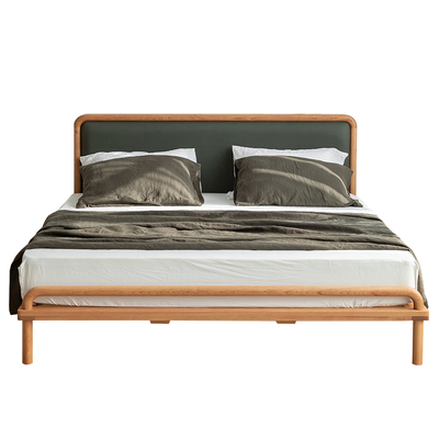 实木床现代简约科技布板式家具