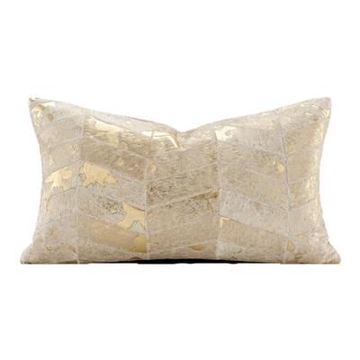 柏洛斯现代轻奢马毛金色腰靠垫