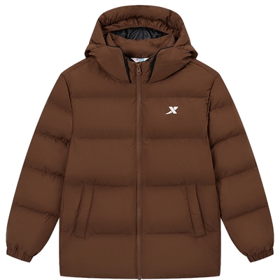 特步童装冬季男童女童中大童连帽防风保暖运动休闲百搭儿童羽绒服