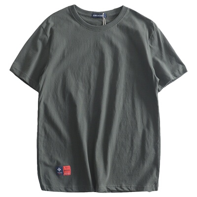 纯棉短袖T恤圆领简约男士