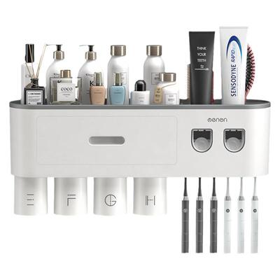 一家五口电动牙刷架免打孔壁挂式