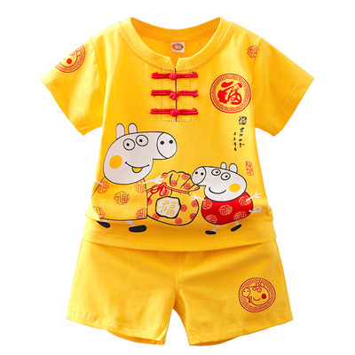 婴儿唐装短袖生日礼服虎宝宝