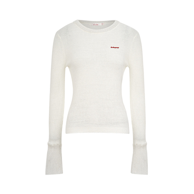 拼接细支马海毛针织长袖打底