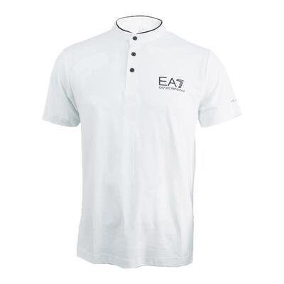 EMPORIO ARMANI EA7 男士简约休闲立领短袖POLO衫银泰 300154
