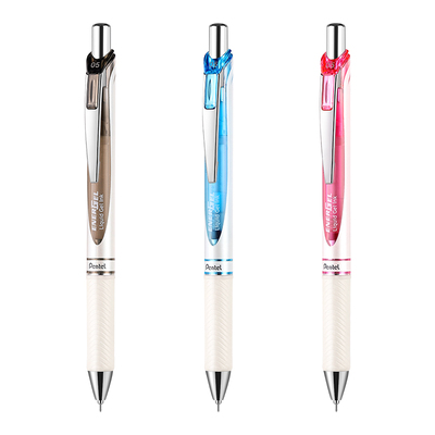 官方旗舰店 日本Pentel派通bln75白杆中性笔速干黑笔0.5mm按动式蓝色针管尖红笔学生考试大容量刷题ins风简约