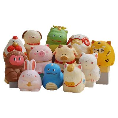 大美术馆 十二生肖摆件马年小马桌面车载可爱猪手办创意生日礼物