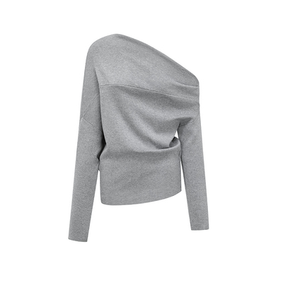 斜肩一字肩oinimi针织衫毛针织衫