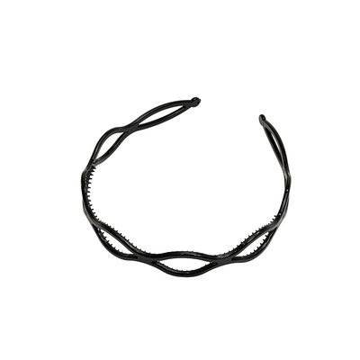 FUNCOCO｜男女通用黑色带齿发箍简约防滑敷面膜运动潮流头箍发卡