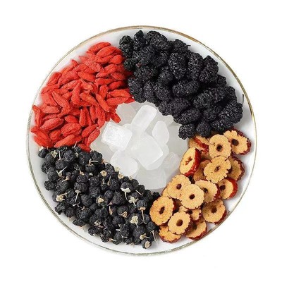 枸杞桑葚茶黑枸杞红枣干男士养生茶包女人熬夜泡水喝的东西花果茶