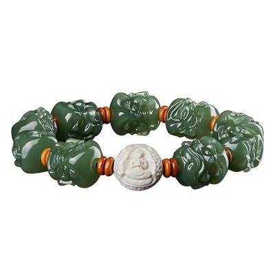 十八罗汉和田玉手串文玩佛珠盘玩