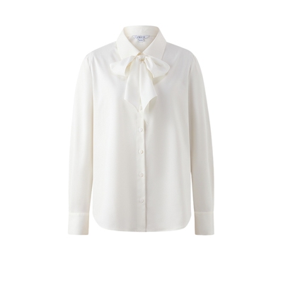 PRICH时尚可拆卸飘带领纯色衬衫2026春季新款挺括量感气质上衣女