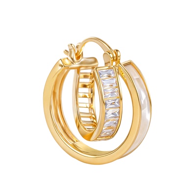 【明星同款】EAUFLORA环环相扣耳环高级气质大气金色耳饰生日礼物