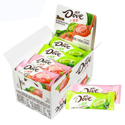 德芙抹茶曲奇草莓白巧克力混搭盒装13克*16条小清新什锦巧克力