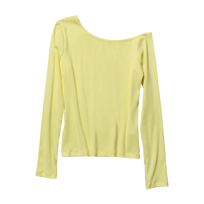 TANG TOWN 自制 轻松打造随性自由的时髦感 斜肩修身显瘦T恤 女