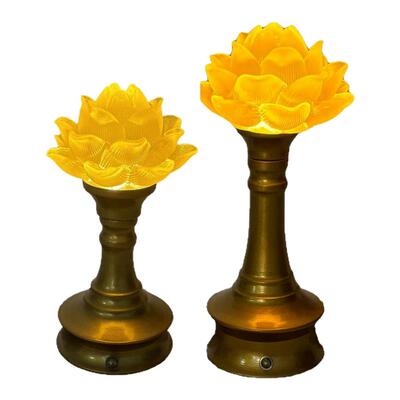 莲花柱灯莲花柱灯供佛灯家用佛堂佛供用品莲花灯佛前长明灯